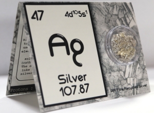 Crystaline Silver Capsule - .999 Fine Recycled Silver Display Card - AG 107.87