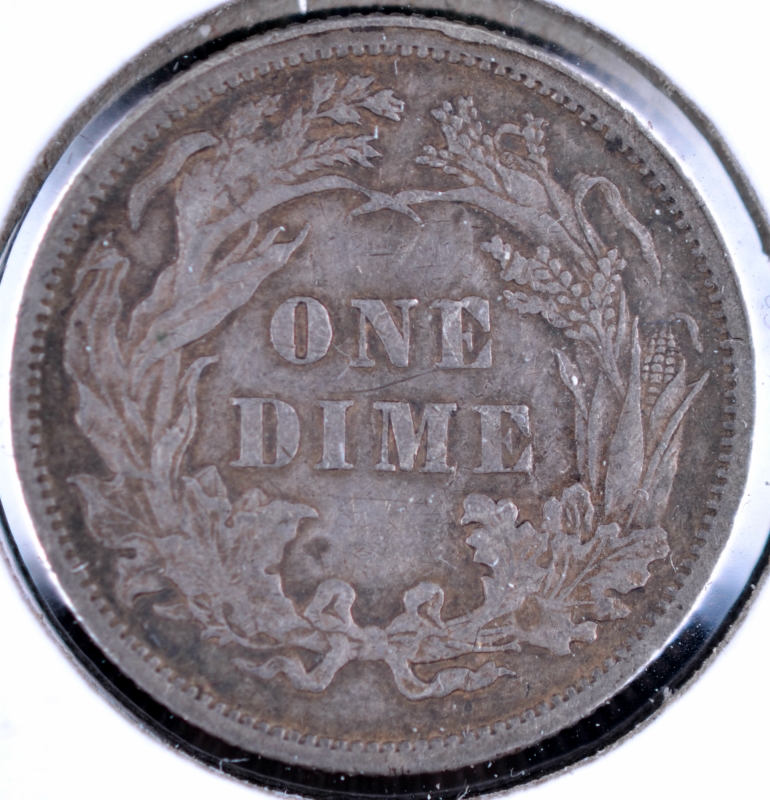 1876 10C SEATED LIBERTY DIME - EF