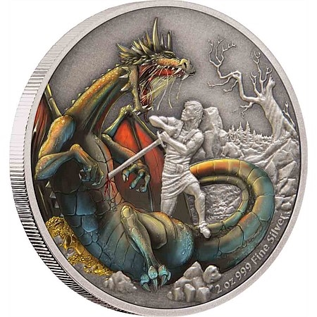 2020 Niue The Norse Dragon 2 oz .999 Silver Coin