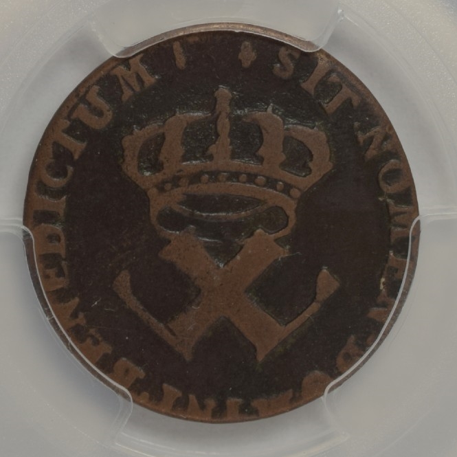 1722-H French Colonies 9 Deniers - Louis XV - PCGS VG10