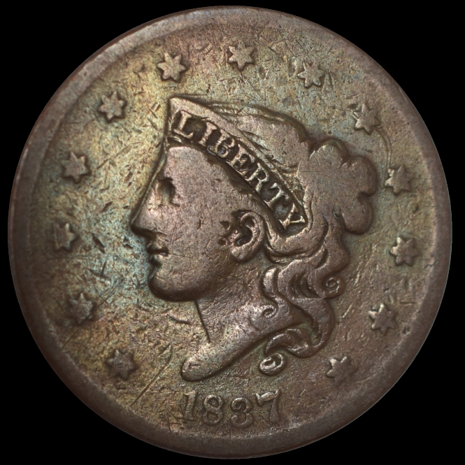 1837 U.S. 1¢ - Liberty Matron Head Large Cent - VG