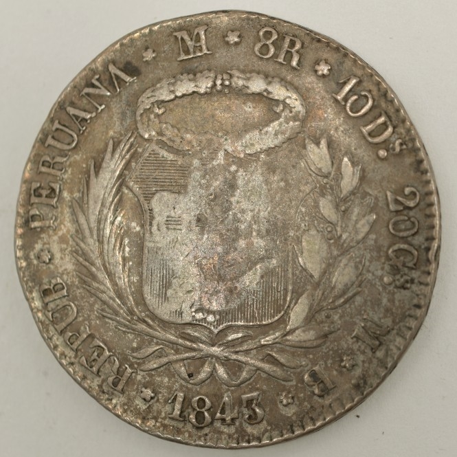 1843-MB Peru 8 Reales - Lima Mint
