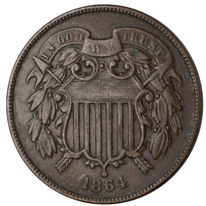 1864 U.S. 2¢ - Union Shield (Large Motto) - EF