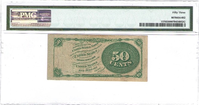 1869-75 U.S. 50¢ - Fractional Currency: Fourth Issue - PMG AU53