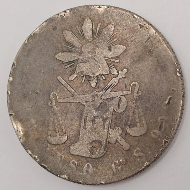 1872 Go Mexico 1 Peso Silver