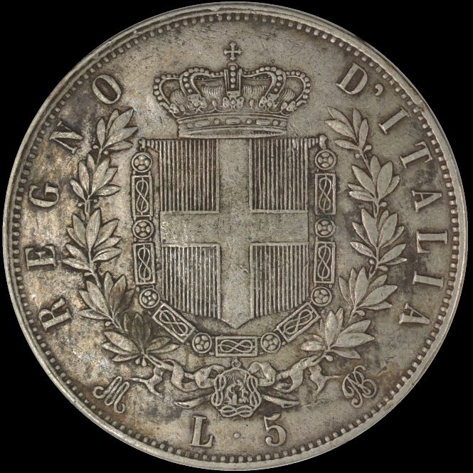 1875-R Italy 5 Lire - Victor Emmanuel II