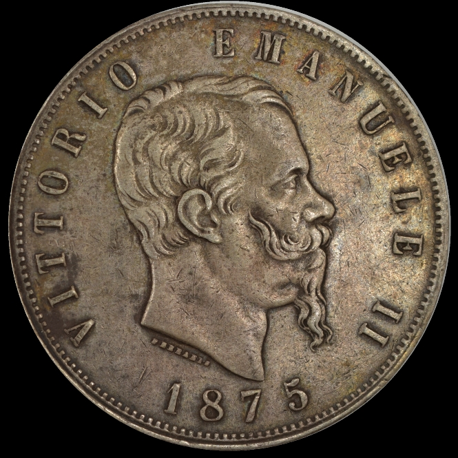 1875-R Italy 5 Lire - Victor Emmanuel II