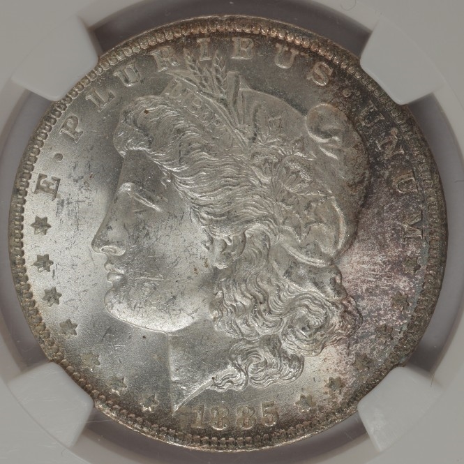 1885-O U.S. $1 - Morgan Silver Dollar - NGC MS63 (Toning!)