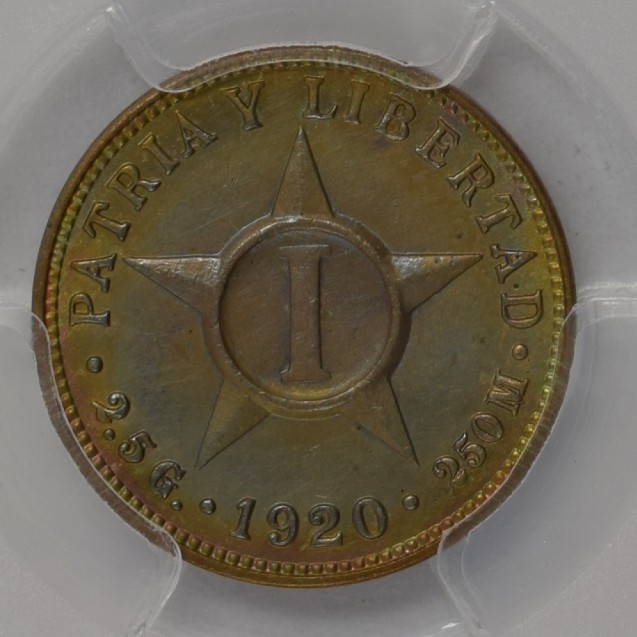 1920 Cuba 1 Centavo - PCGS MS65