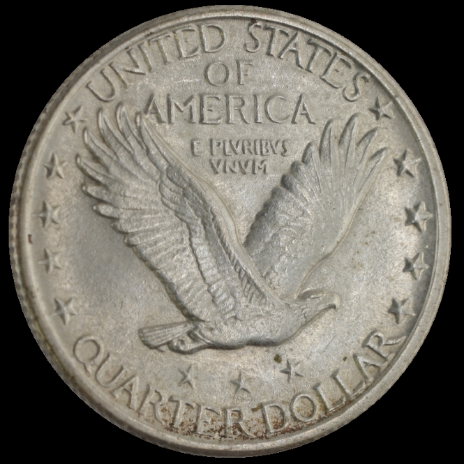 1927 U.S. 25¢ - Standing Liberty Silver Quarter - AU+