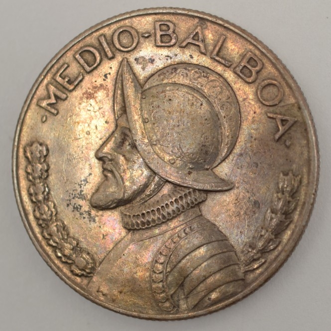 1930 Panama 1/2 Balboa - Vasco Nunez (Silver)