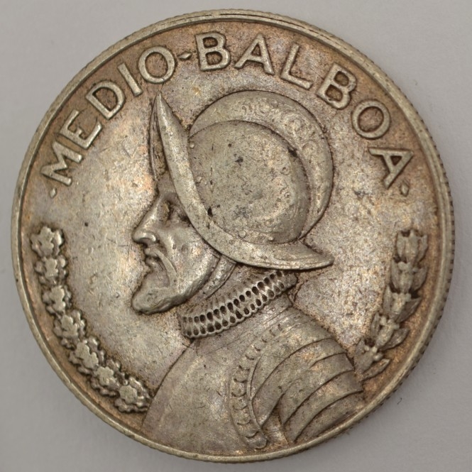 1934 Panama 1/2 Balboa - Vasco Nunez (Silver)