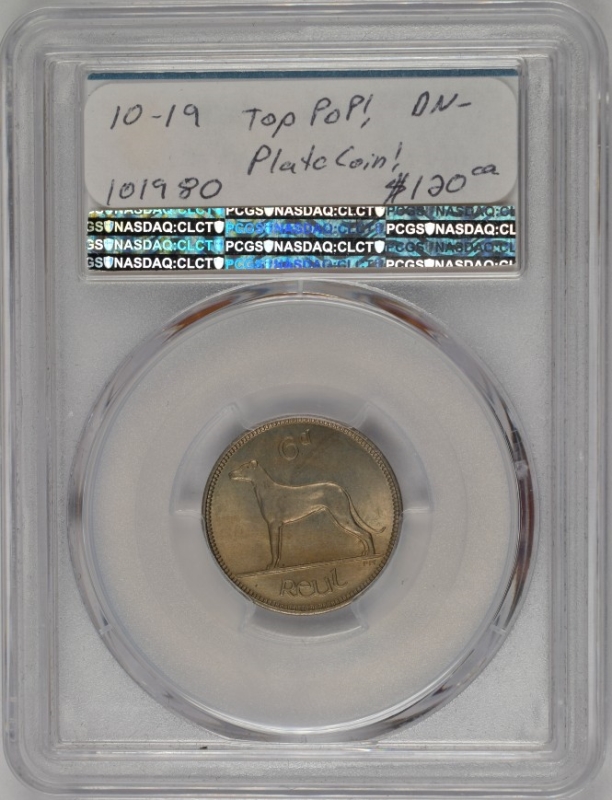 1952 Ireland 6 Pingin (1 Reul) - PCGS MS66 (Top Pop!)