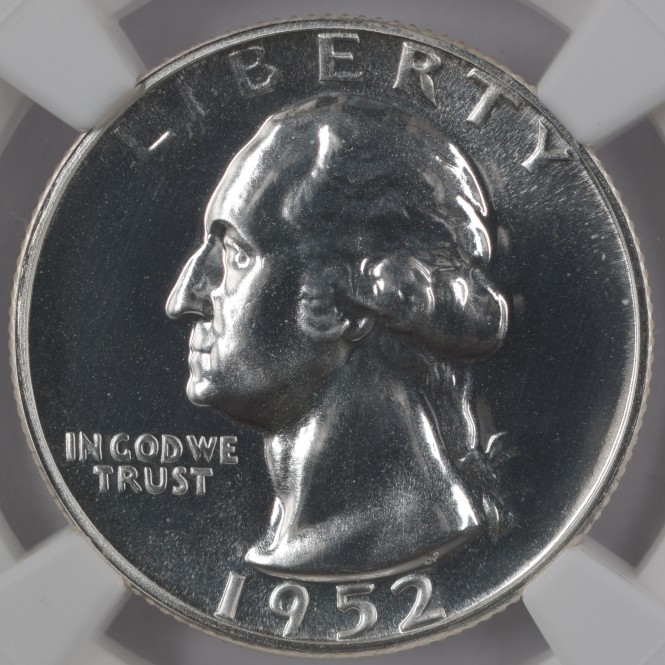 1952 U.S. 25¢ - Washington Silver Quarter Dollar - NGC PF66 (Superbird!)