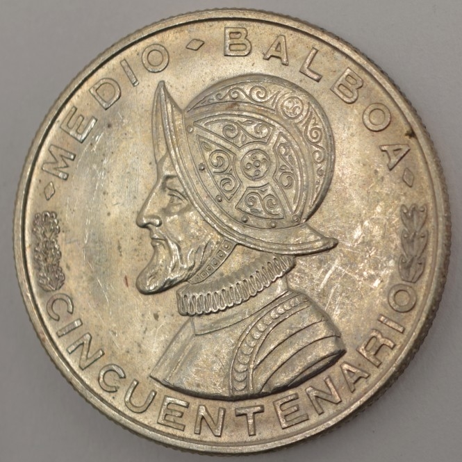 1953 Panama 1/2 Balboa (Silver) (50th Anniversary)