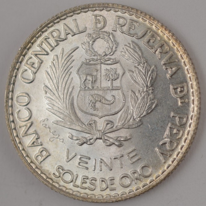 1966 Peru 20 Soles - 100th Anniversary of the Battle of Callao