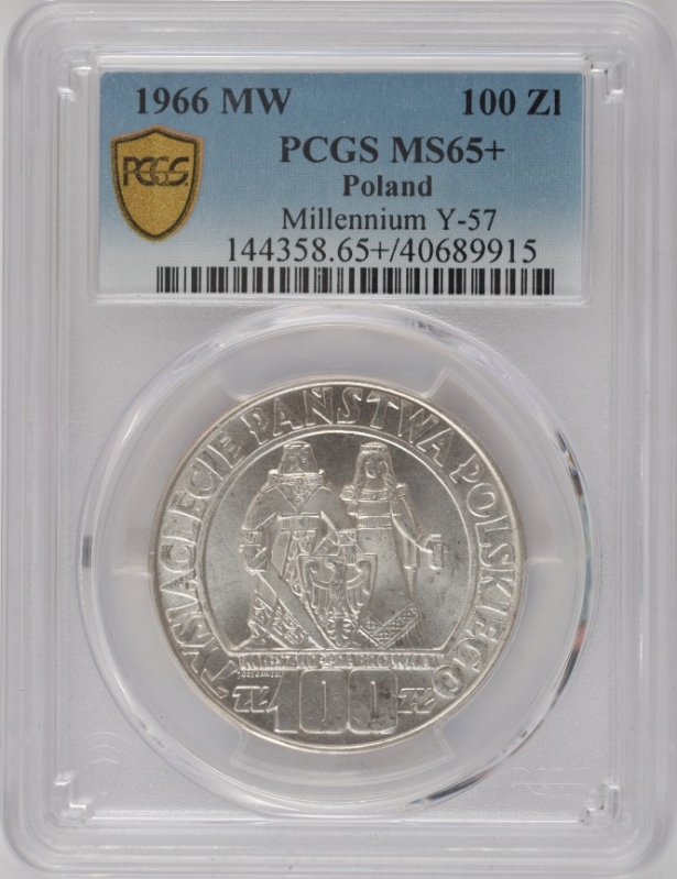 1966-MW Poland 100 Zlotych - Polish Milennium - PCGS MS65+