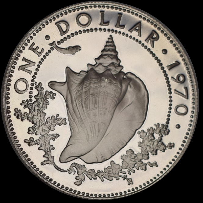 1970 Bahamas $1 - Conch Shell - Elizabeth II (Proof)