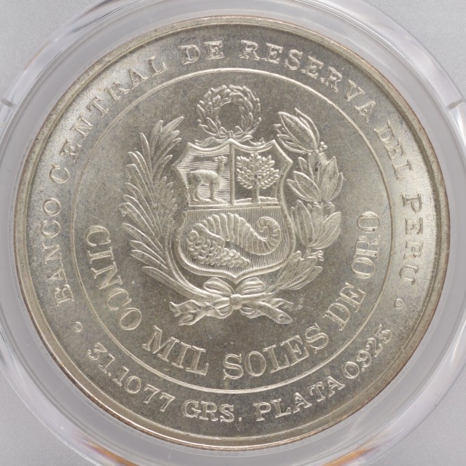 1979-LIMA Peru 5000 Soles de Oro - Battle of Iquique - PCGS MS67 (Top Pop!)