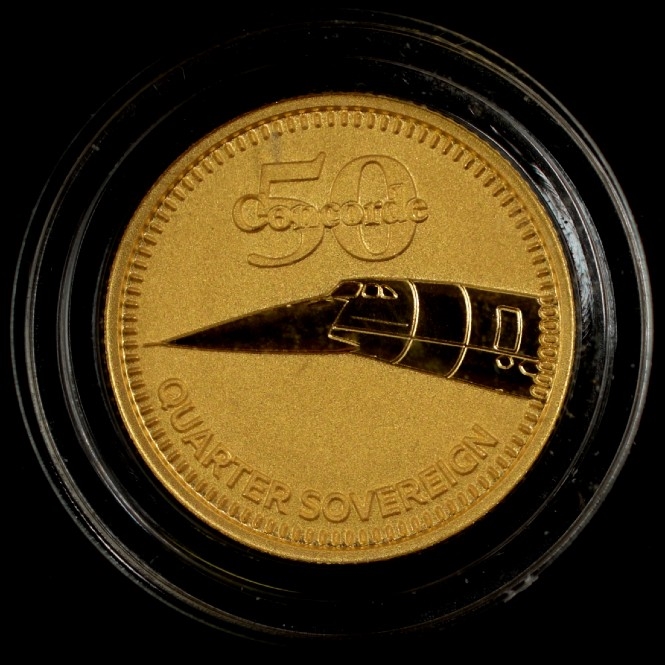 2019 Gibraltar 1/4 Soverign - Concorde 50th Anniversary - 2g Gold