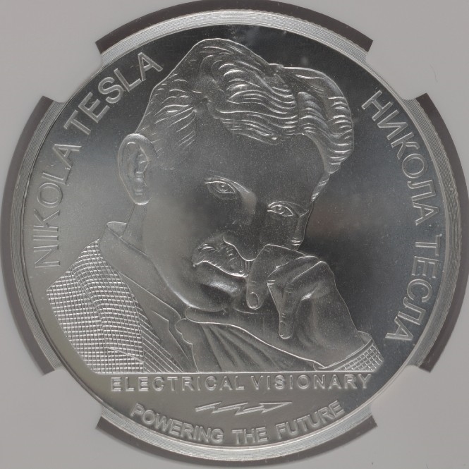 2019 Serbia 100 Dinara - Nikola Tesla: Remote Control - NGC MS70