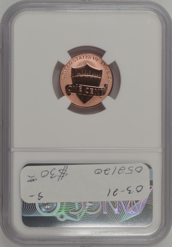 2019-W U.S. 1¢ - Lincoln Shield Cent (Reverse Proof) - NGC Gem PF