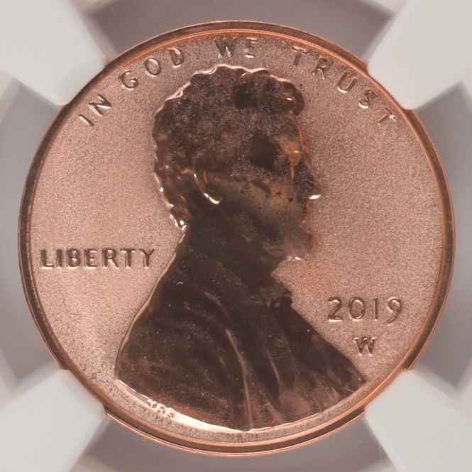 2019-W U.S. 1¢ - Lincoln Shield Cent (Reverse Proof) - NGC Gem PF
