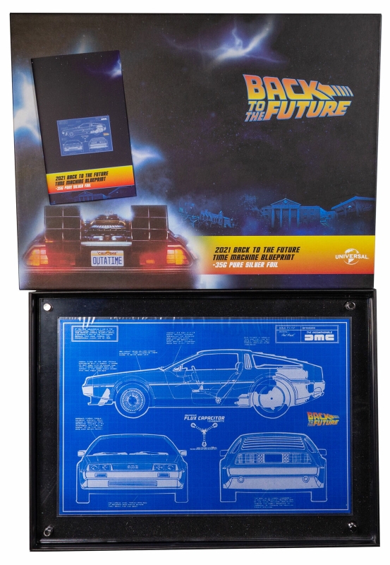 2021 35g Silver - Back To The Future 35th Anniversary: Delorean Blueprints