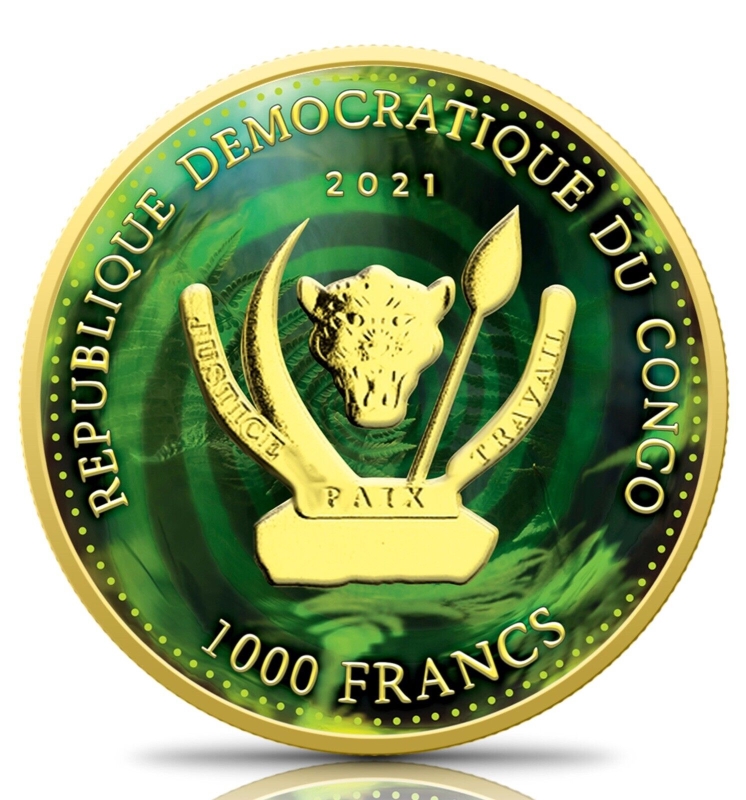 2021 Congo 1000 Francs - Shoebill Stork: Hypnotic Edition - 1oz Silver