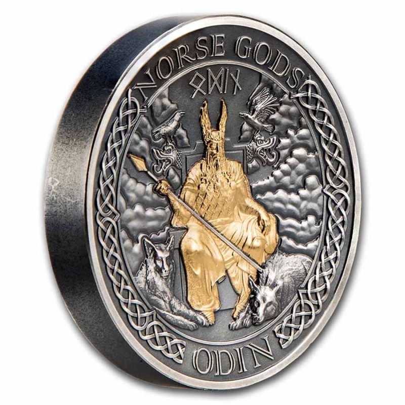 2021 Cook Islands $1 - Norse Gods: Odin - 2oz Silver