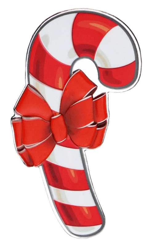 2021 Fiji $1 - Holiday: Candy Cane - 1/2oz Silver (Colorized)