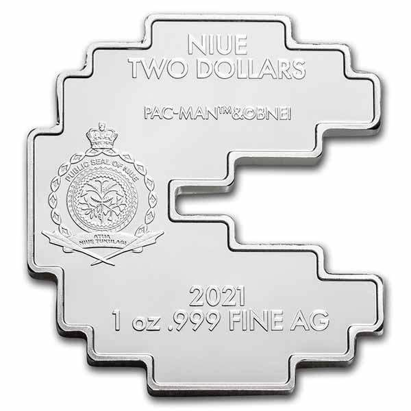 2021 Niue $2 - Pac-Man Shaped & Colorized (1oz Silver)