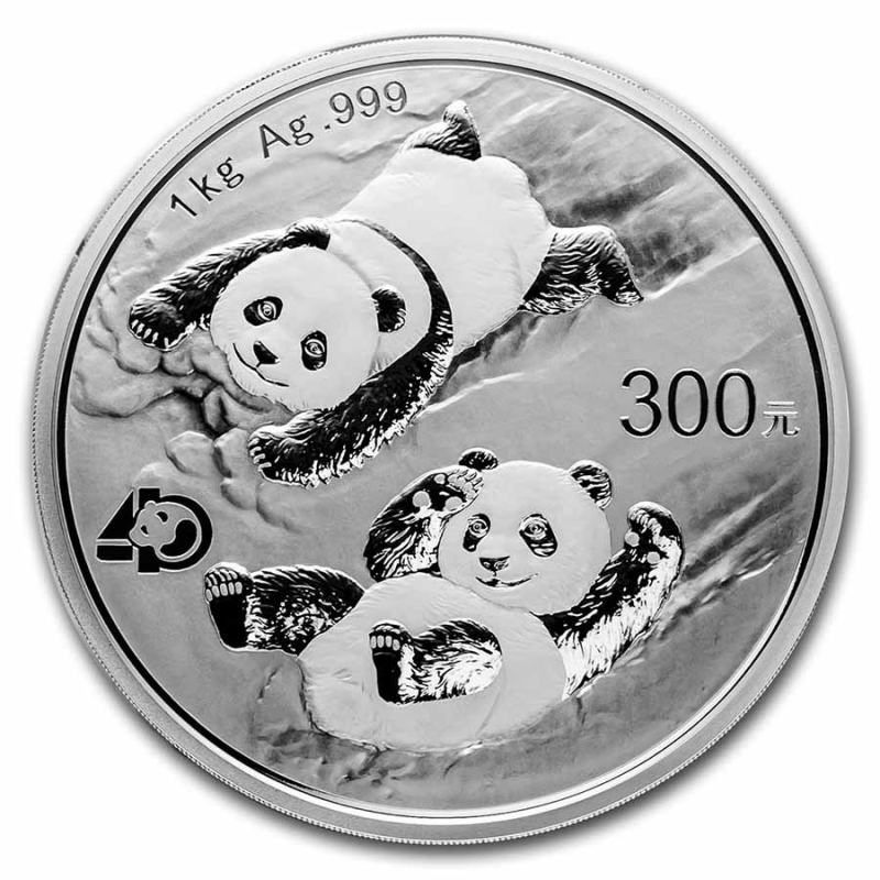 2022 China 300 Yuan - 1000g Silver Panda 40th Anniversary
