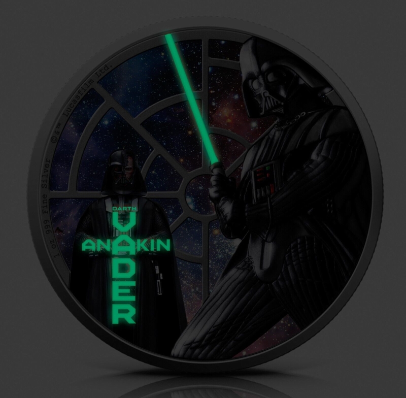 2022 Niue $2 - Darth Vader: Dark Side Edition - 1oz Silver (Glow Effect)
