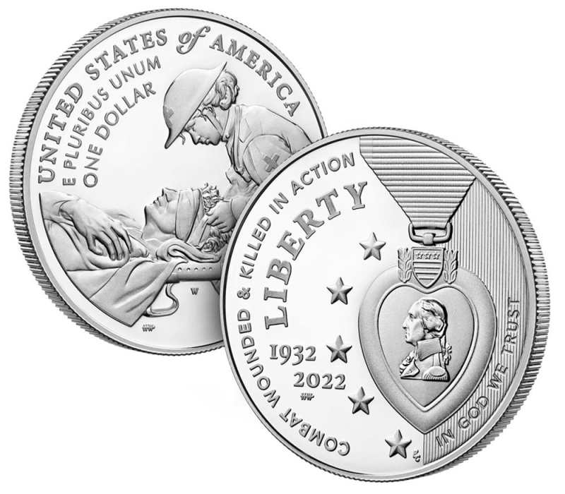 2022 U.S. $1 - National Purple Heart Hall of Honor - Proof (Silver)