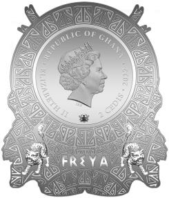 2023 Ghana 2 Cedis - Norse Gods: Freya - Antiqued Silver Plate