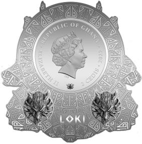 2023 Ghana 2 Cedis - Norse Gods: Loki - Antiqued Silver Plate