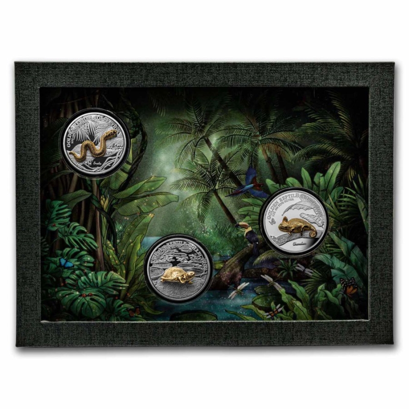 2023 Samoa $5 - 3 Coin Golden Reptile Collection - 1oz Silver (x3)