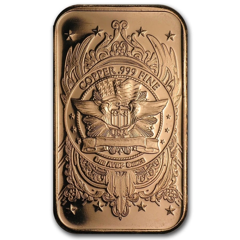 1 oz Copper Bar - St. Gaudens