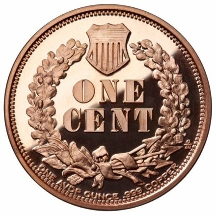 1 oz Copper Round - Indian Head Cent - Type 2