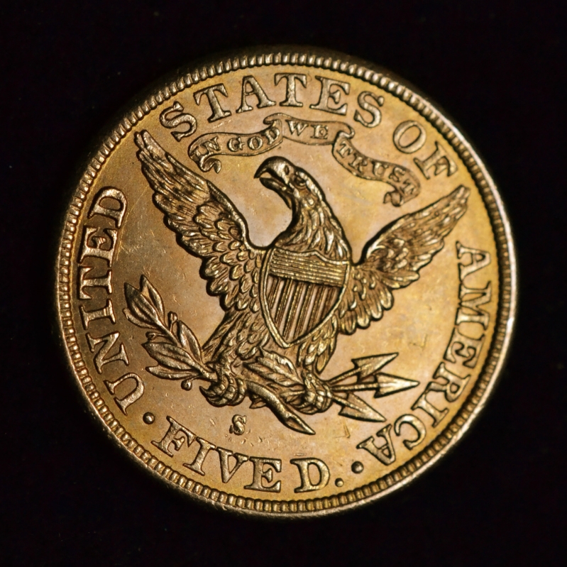 1886-S $5 Liberty Head Gold Half Eagle - BU