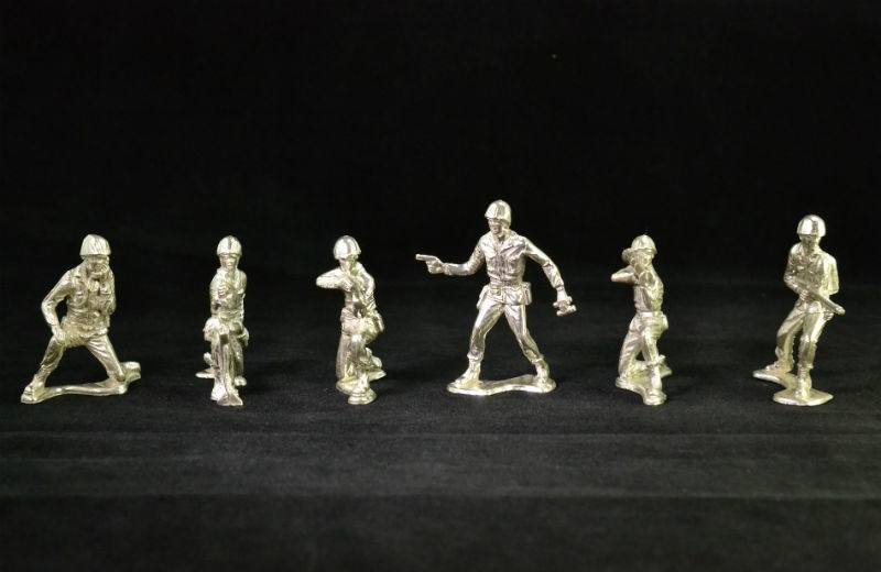 6-pc Silver Army Men Set