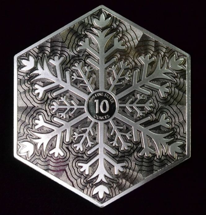 10 oz Silver Snowflake Bar