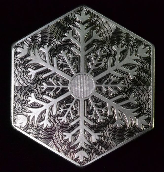 10 oz Silver Snowflake Bar