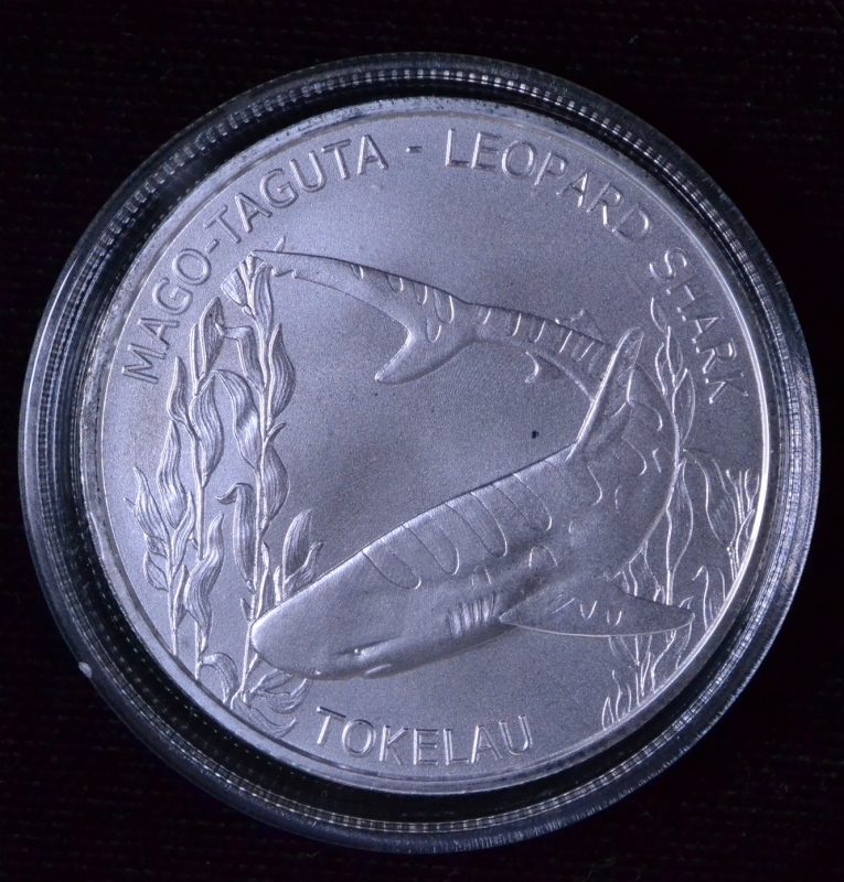 2018 1 oz Silver Tokelau Mago-Taguta Leopard Shark