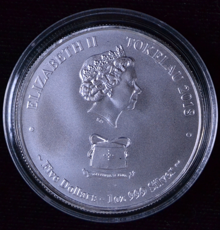 2018 1 oz Silver Tokelau Mago-Taguta Leopard Shark