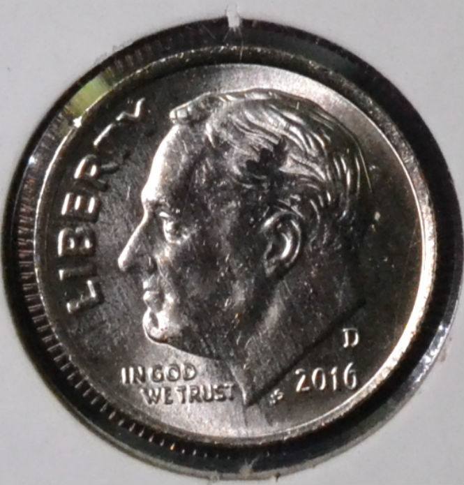 2016-D Roosevelt Dime- BU
