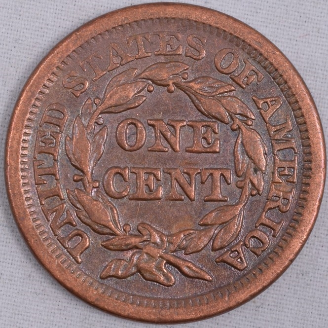 1853 U.S. 1¢ - Liberty Head Braided Hair Large Cent - EF