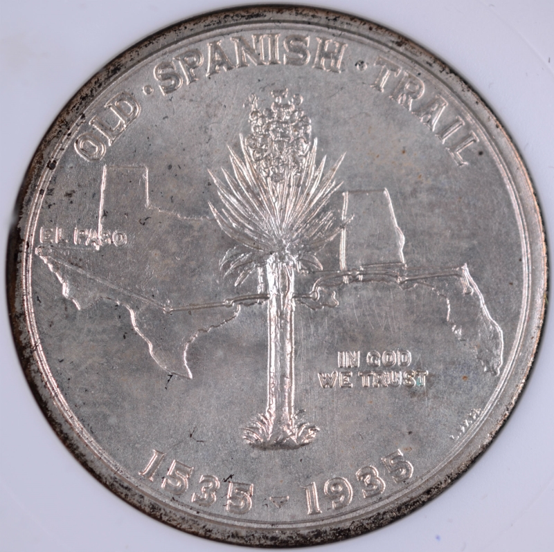 1935 50C Spanish Trail Commemorative Half Dollar - NGC+CAC MS63 217563-004