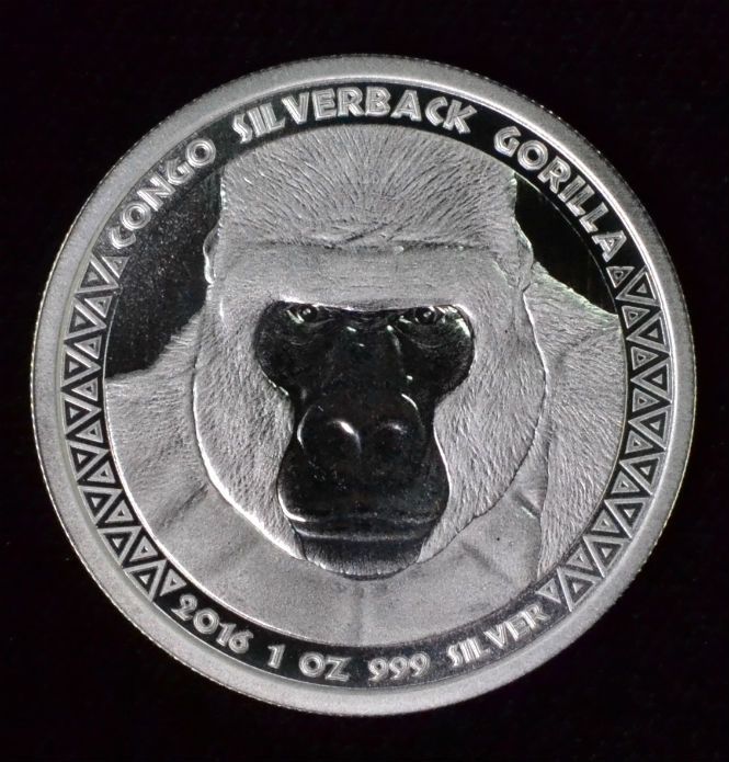 2016 1 oz Silver Congo Silverback Gorilla